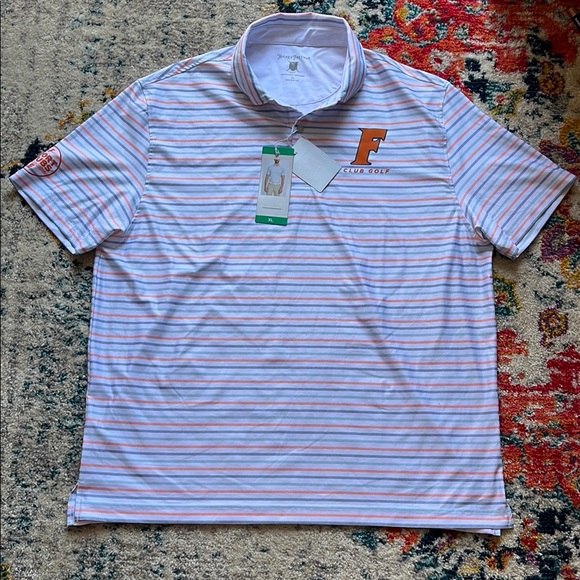 Hickey Freeman | Shirts | Hickey Freeman Striped Polo White Blue And ...
